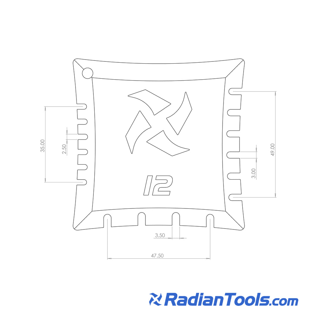 12" Radius Gauge - 3D Printable – Radiantools